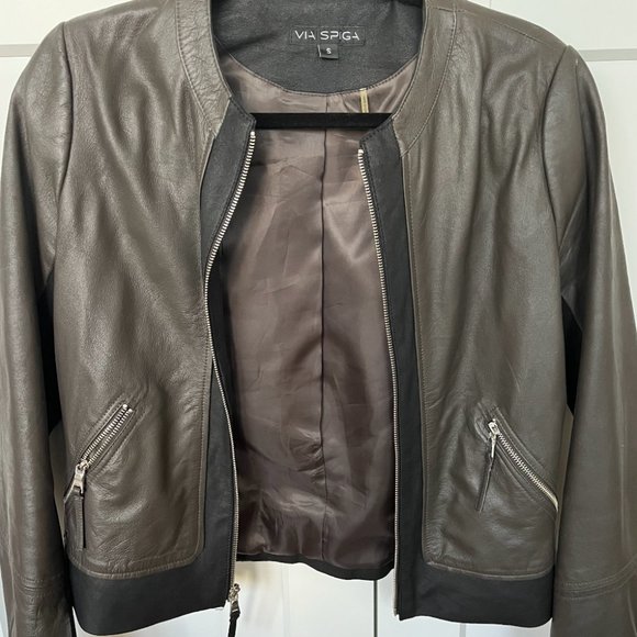 Via Spiga | Jackets & Coats | Via Spiga Leather Jacket | Poshmark